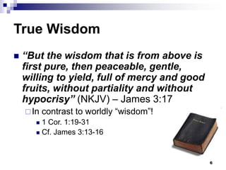 BE A WISE MAN.ppt We need the guidance of God to become a wise person ...