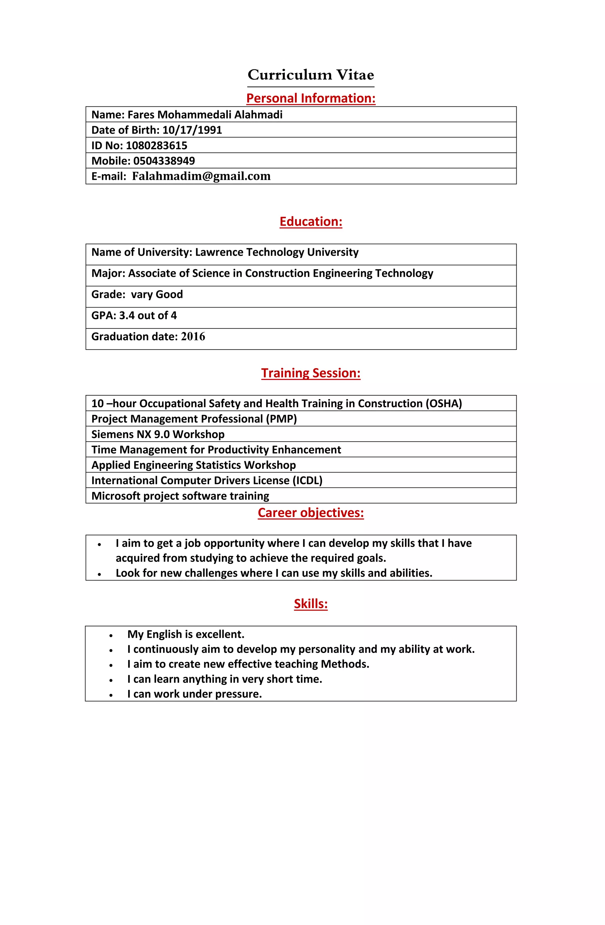 cv copy 3 | PDF