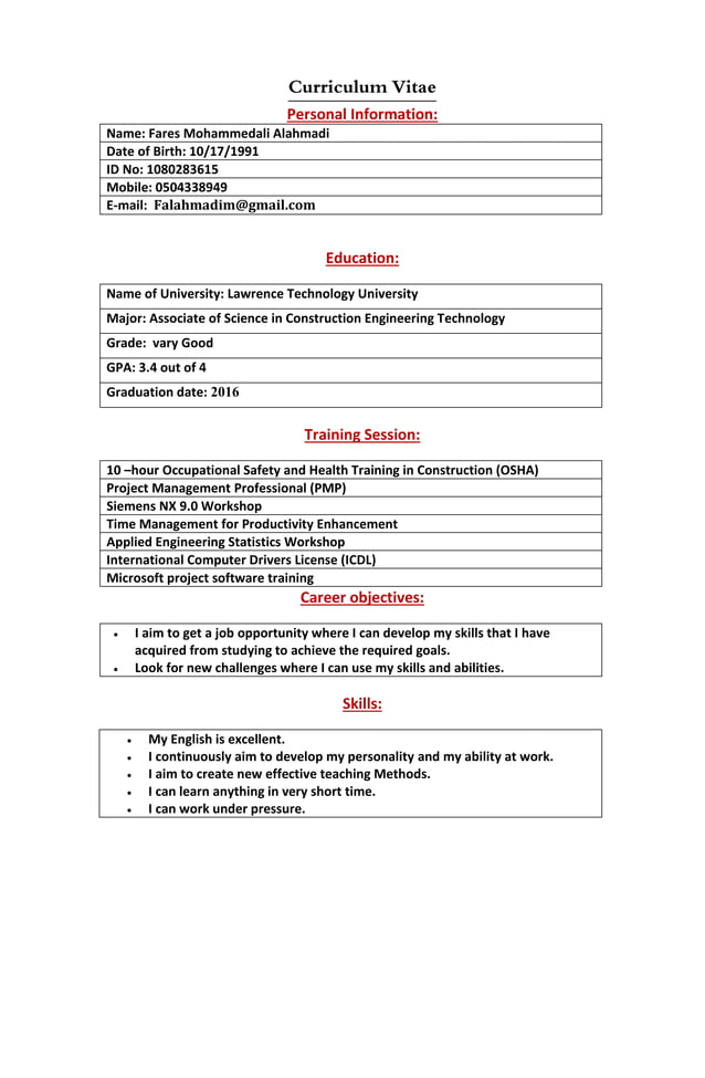 cv copy 3 | PDF