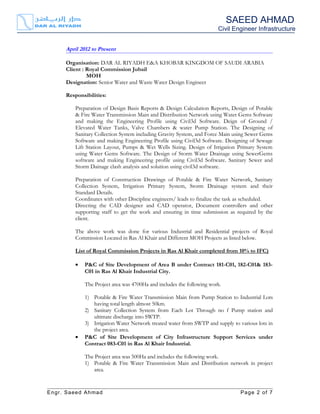 Saeed Ahmad Infrastucture Engineer Utilities | PDF