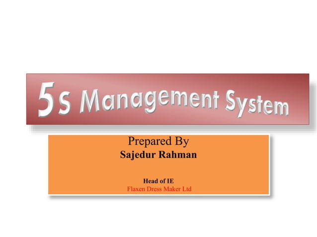 5S Management System | PPTX