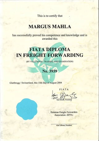 FIATA Diploma | PDF