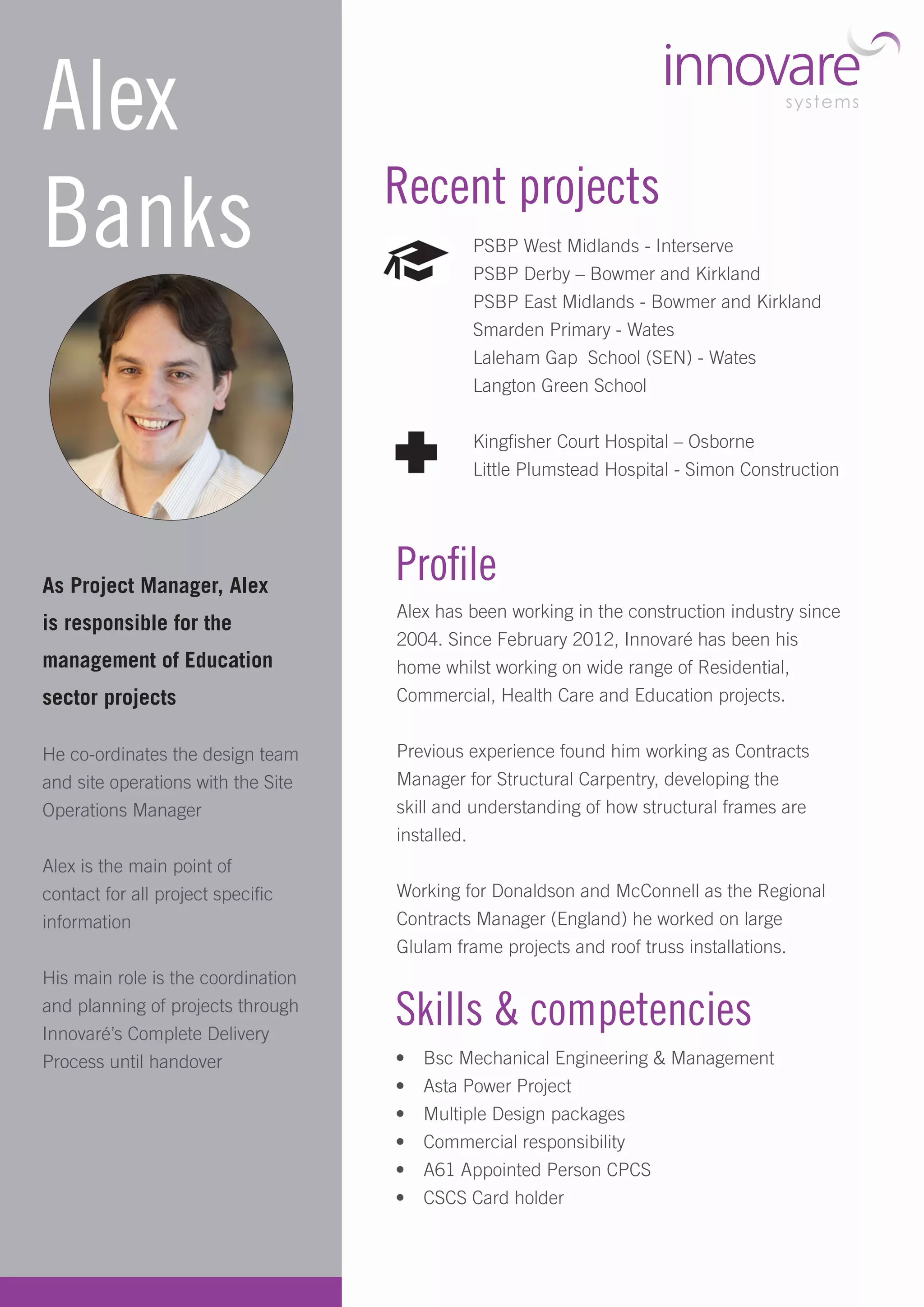 Project Manager Alex Banks CV | PDF