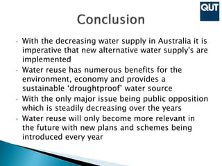 Water Reuse: Benefits and Challenges | PPTX