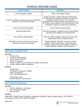 Federal Resume Guide | DOCX
