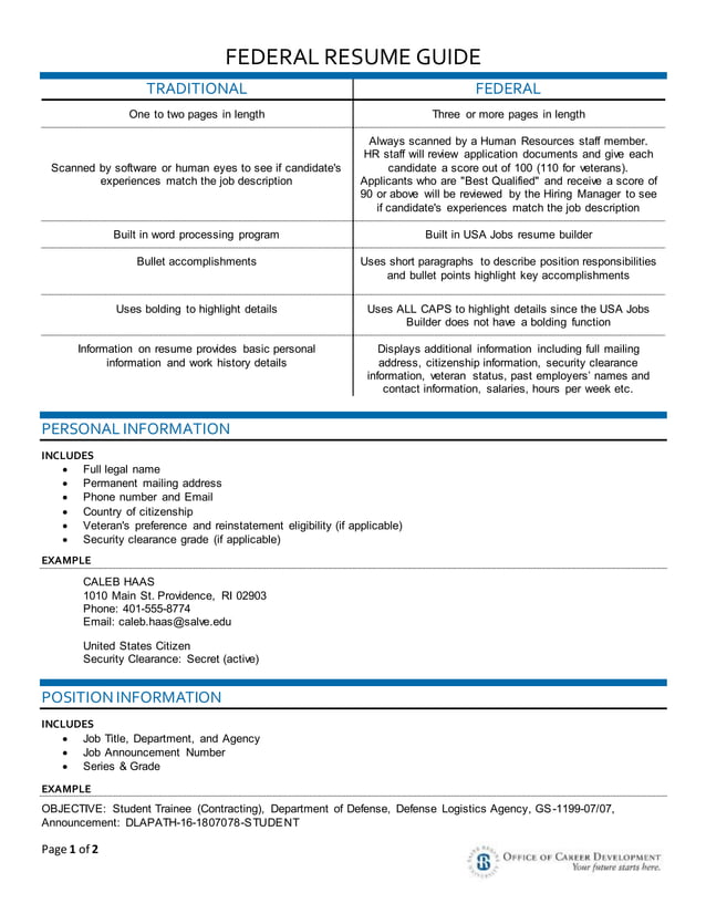 Federal Resume Guide | DOCX