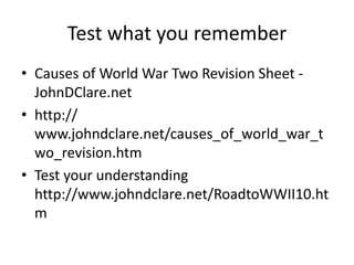 Causes of ww2 revision powerpoint | PPT