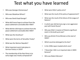 Causes of ww2 revision powerpoint | PPT