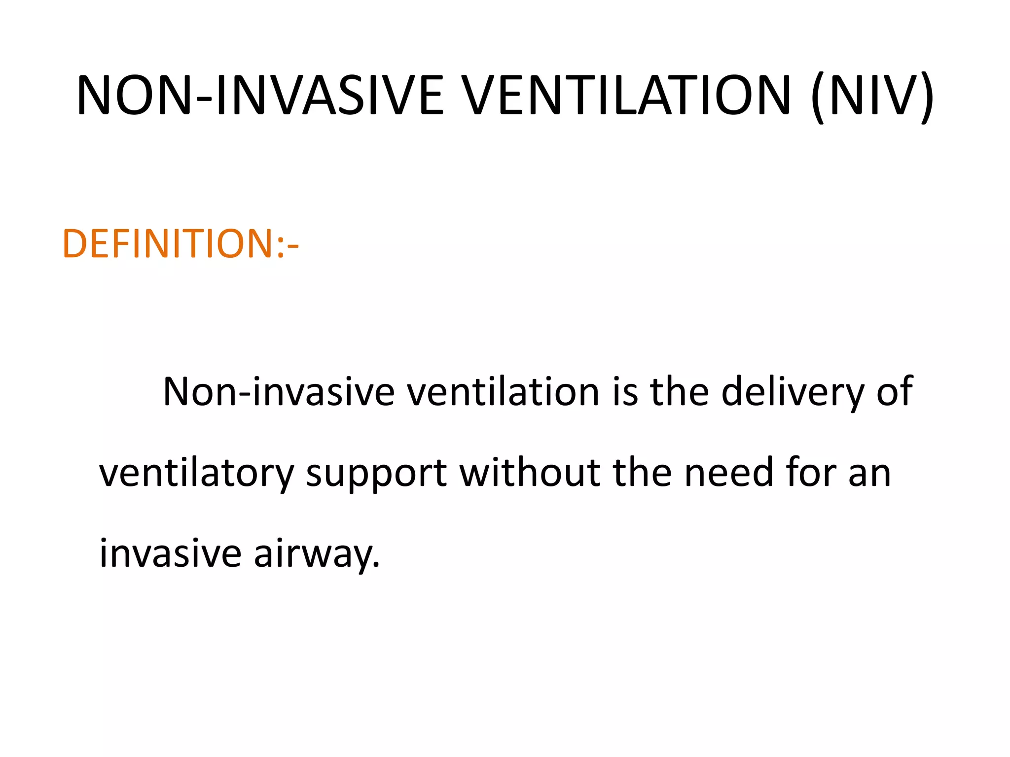 Non-invasive Ventilation | PPTX