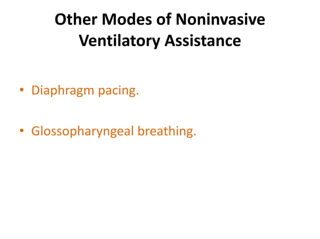 Non-invasive Ventilation | PPTX