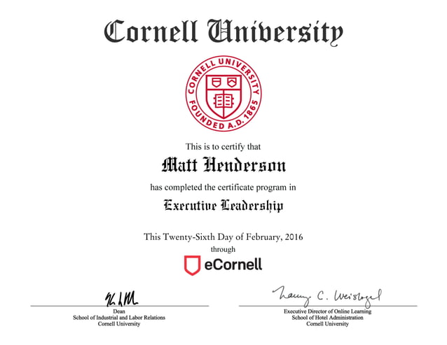 Executive Leadership Certificate | PDF