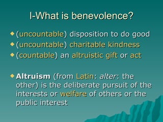 Be benevolent on earth | PPT
