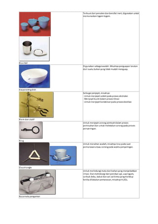 Beberapa alat kimia | PDF