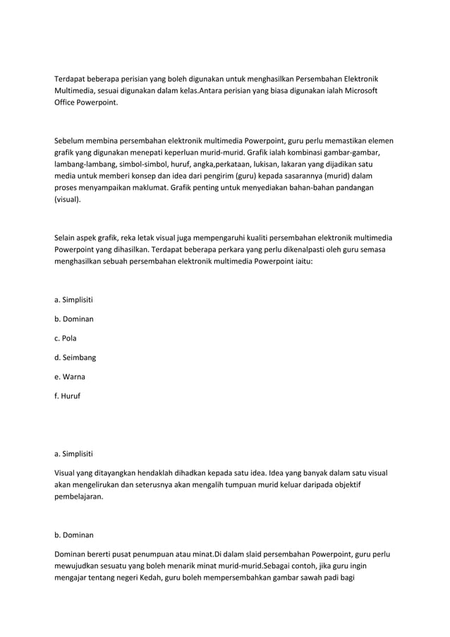 Beberapa ciri penting teori ini dijelaskan seperti berikut | PDF