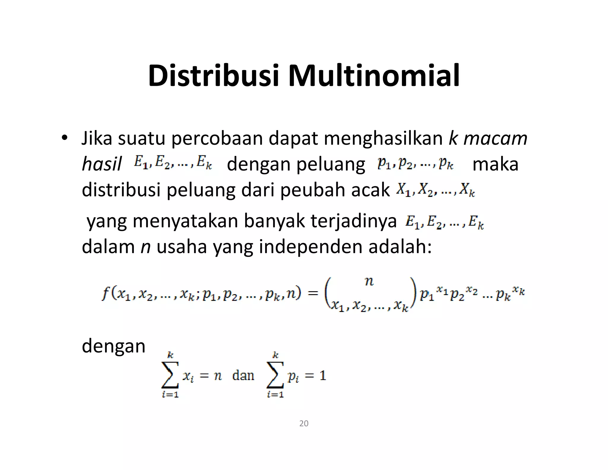 Beberapa distribusi peluang diskrit (1) | PDF