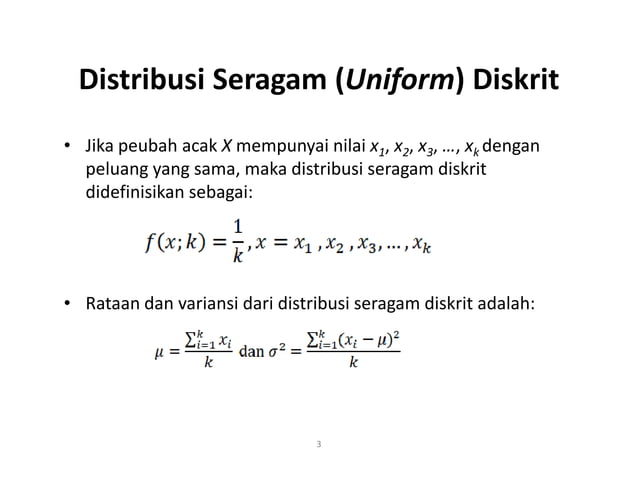 Beberapa distribusi peluang diskrit (1) | PDF