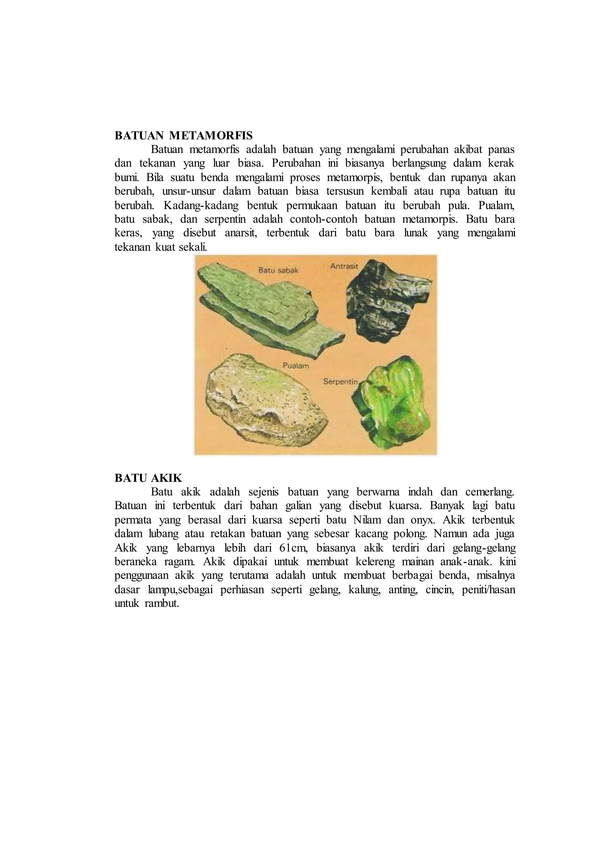 JENIS-JENIS BATU ALAM DAN BATU BUATAN | DOCX