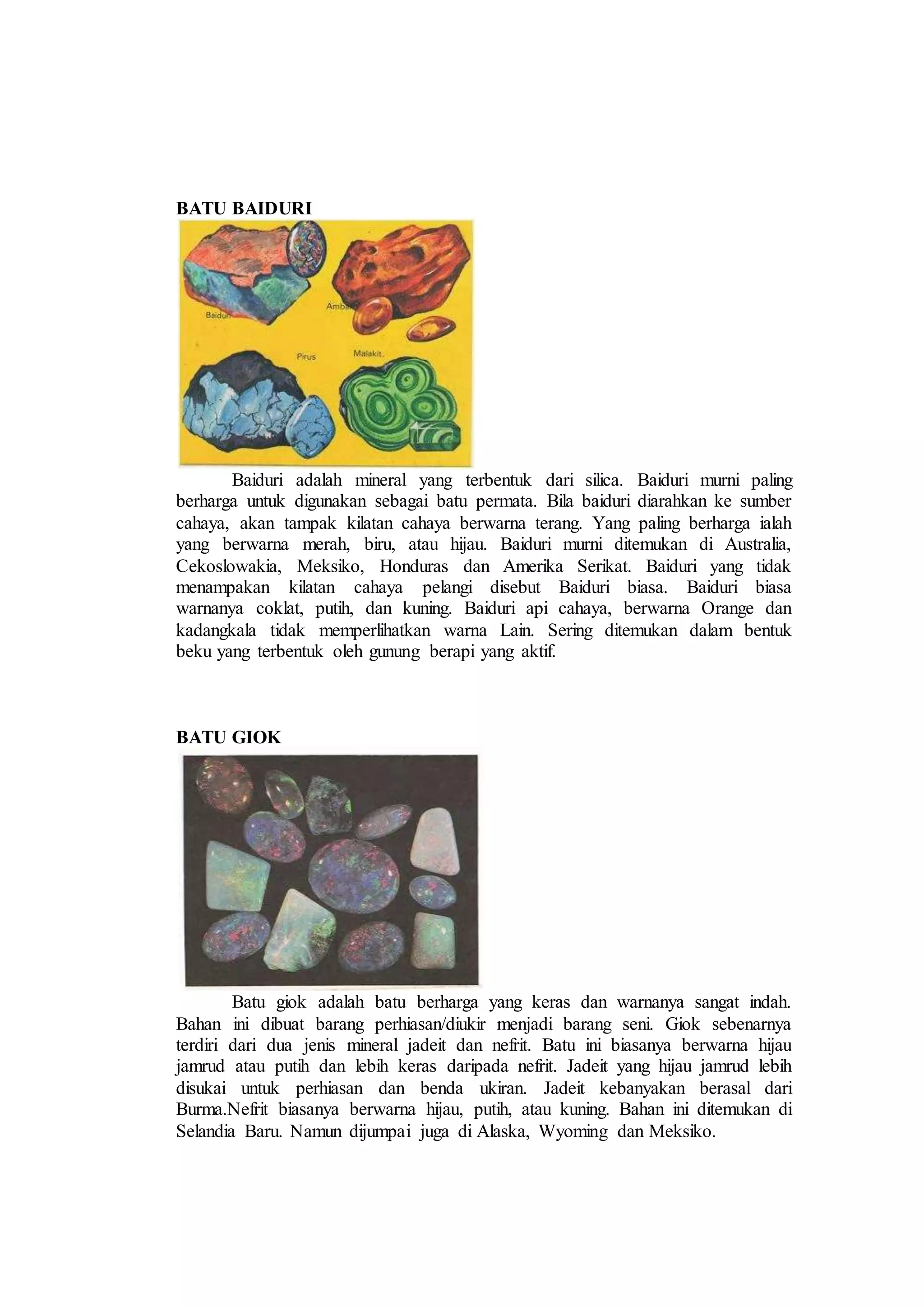 JENIS-JENIS BATU ALAM DAN BATU BUATAN | DOCX