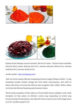 Beberapa oksidator dalam laboratorium (ion permangananat, ion kromat ...