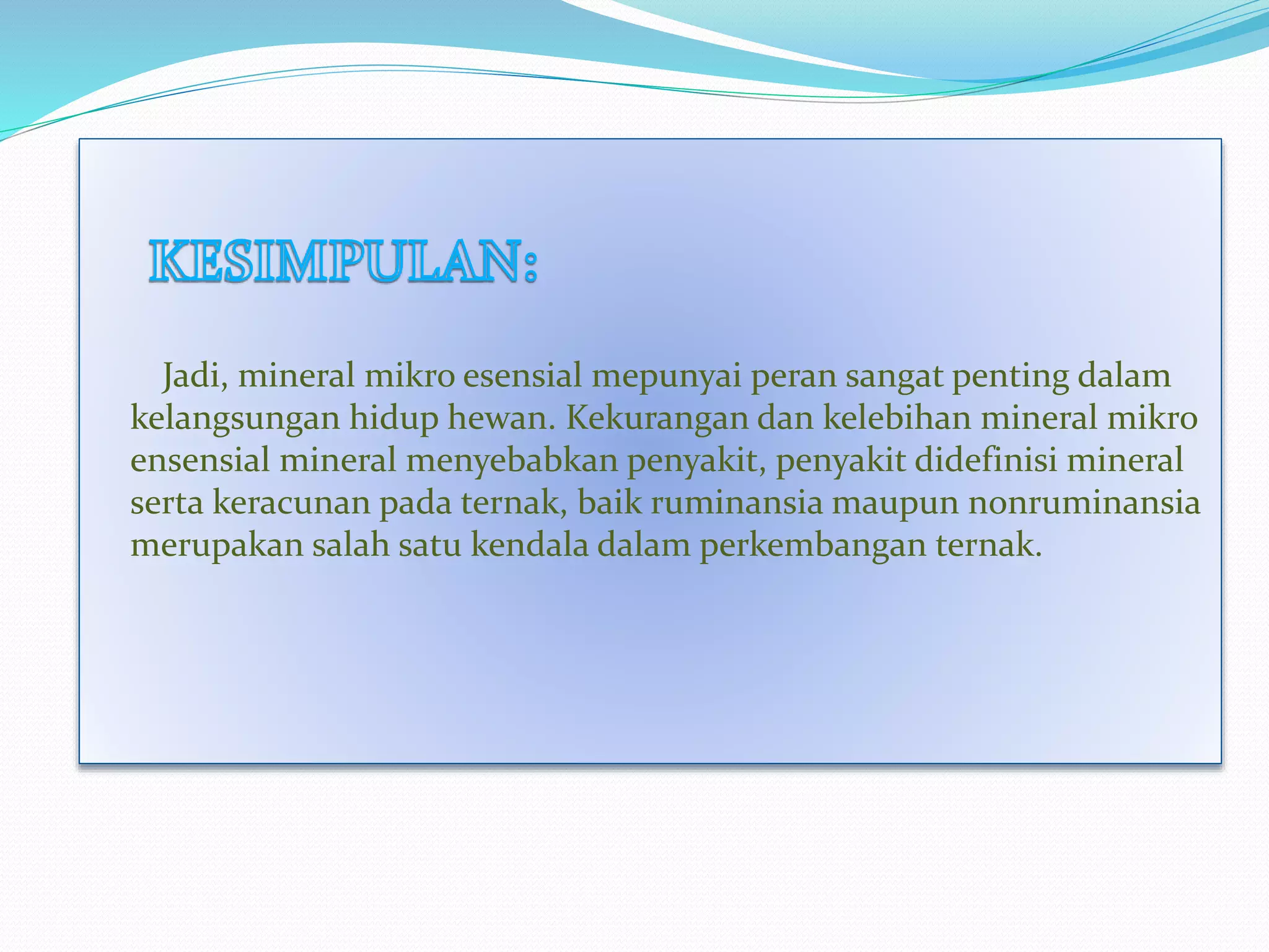 Beberapa unsur mineral esensial mikro dalam sistem biologi dan metode ...