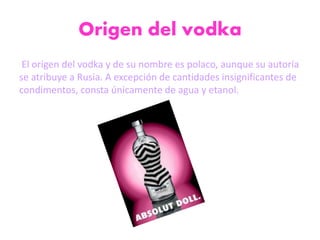 Bebida alcohólica vodka | PPTX