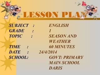 lesson plan on season | PPT