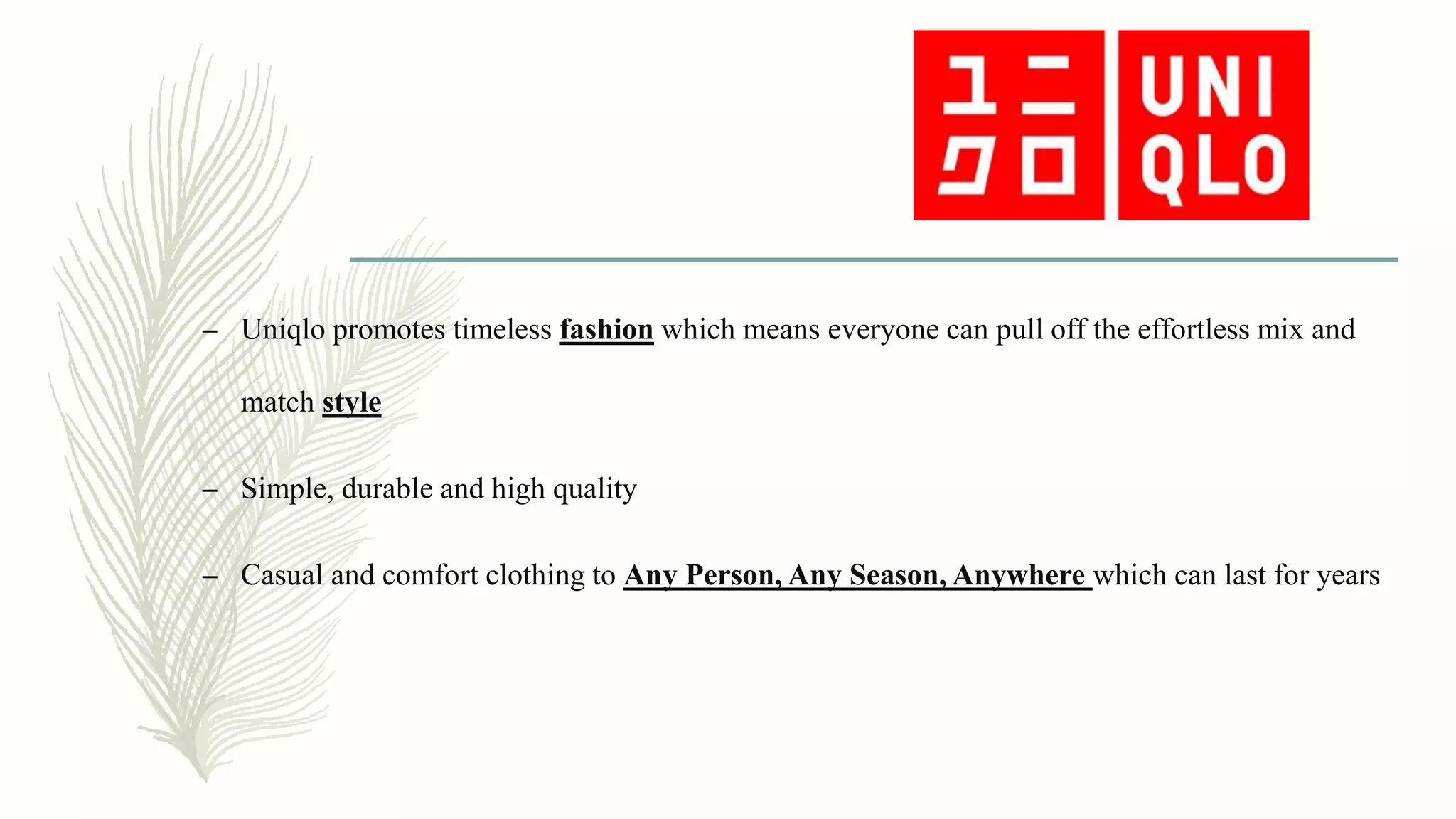 Uniqlo from Marketing concept | PPTX | Apparel Industry | Industries