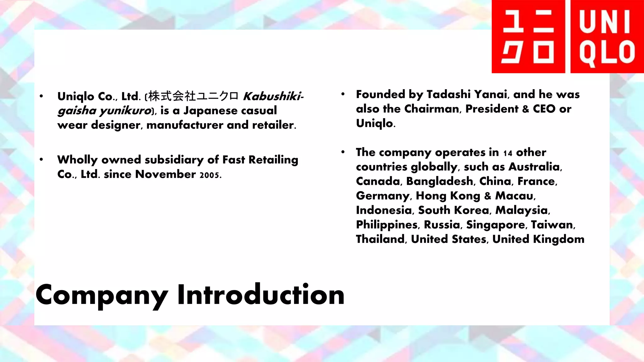 Uniqlo from Marketing concept | PPTX