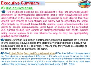 Bio-equivalence and Bio-similarity studies of Drugs | PDF