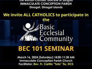 BEC 101 Guide for Basic Ecclesial Communities.pptx | National & Civic ...