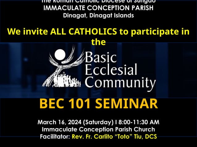 BEC 101 Guide for Basic Ecclesial Communities.pptx | National & Civic Holidays | Holidays