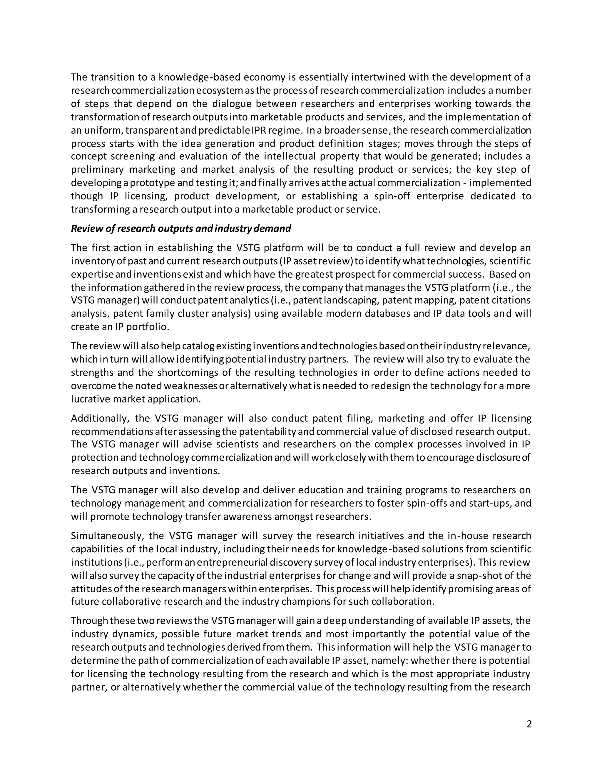 Commercialization model | DOCX | Business | Business and Finance