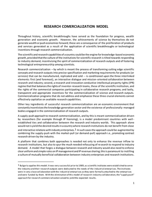 Commercialization model | PDF