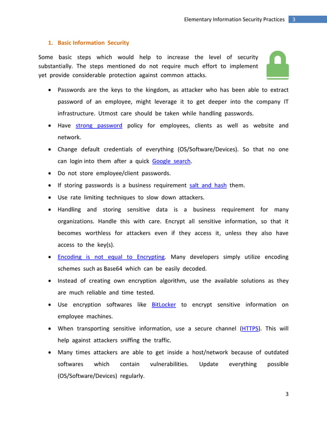 Elementary-Information-Security-Practices | PDF