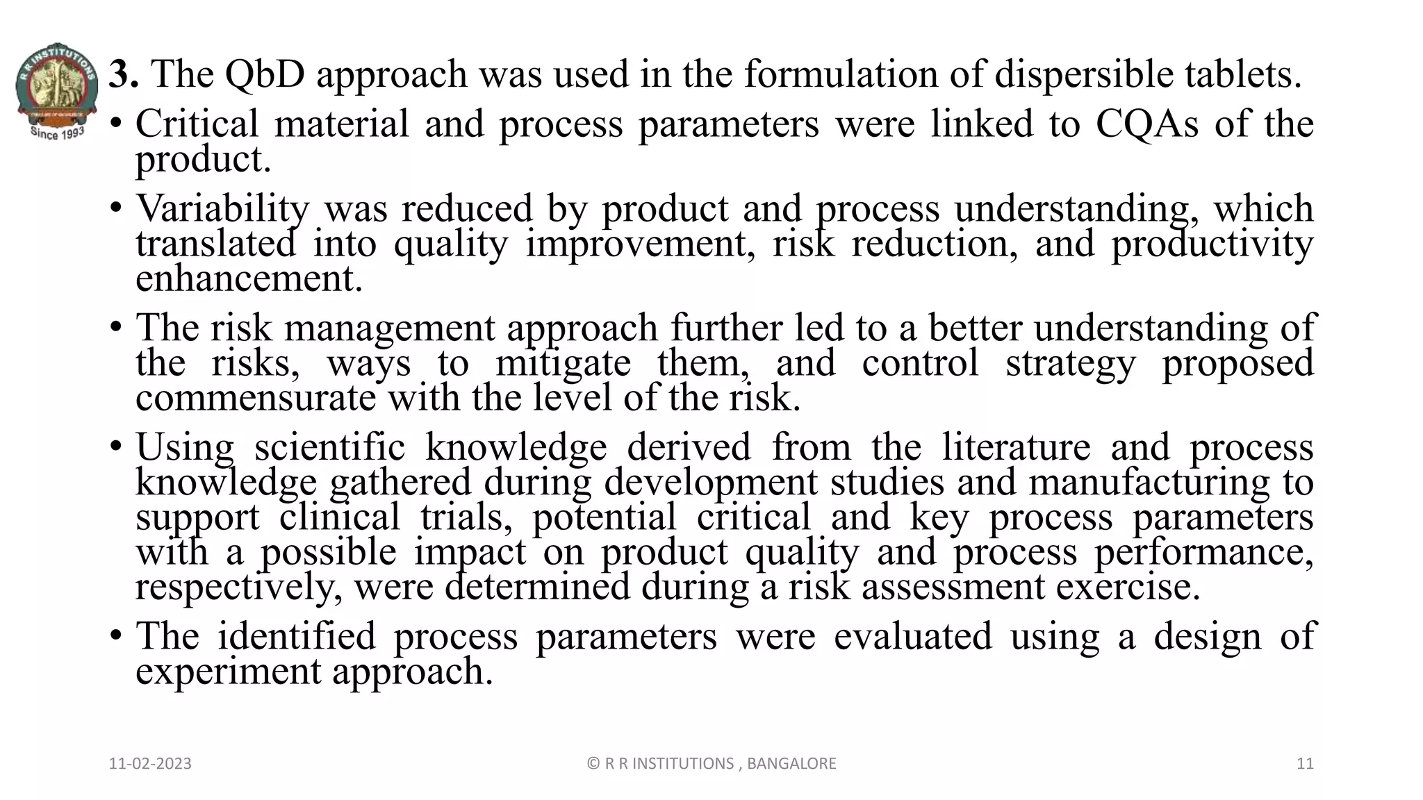 SCIENTIFICALLY BASED QUALITY BY DESIGN(QBD) and APPLICATION.pptx