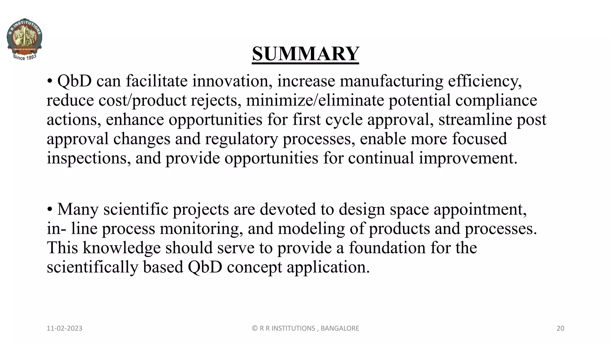 SCIENTIFICALLY BASED QUALITY BY DESIGN(QBD) and APPLICATION.pptx