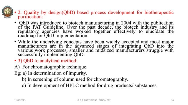 SCIENTIFICALLY BASED QUALITY BY DESIGN(QBD) and APPLICATION.pptx