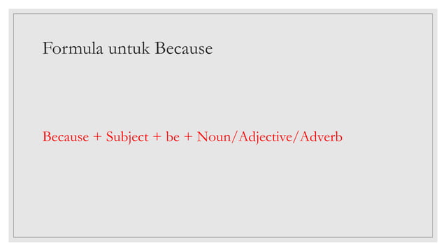Because, Because of, Due to. Definition & all. | PPT