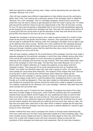 'Because I am a girl' - Script | DOCX