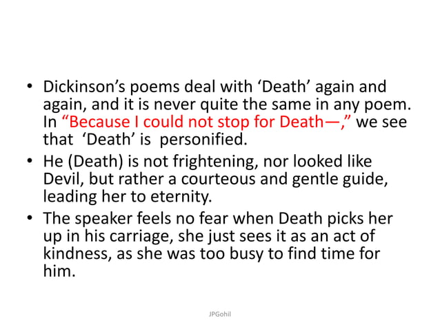 Module-3 American Poetry "Because I Could not Stop for Death By Emily ...