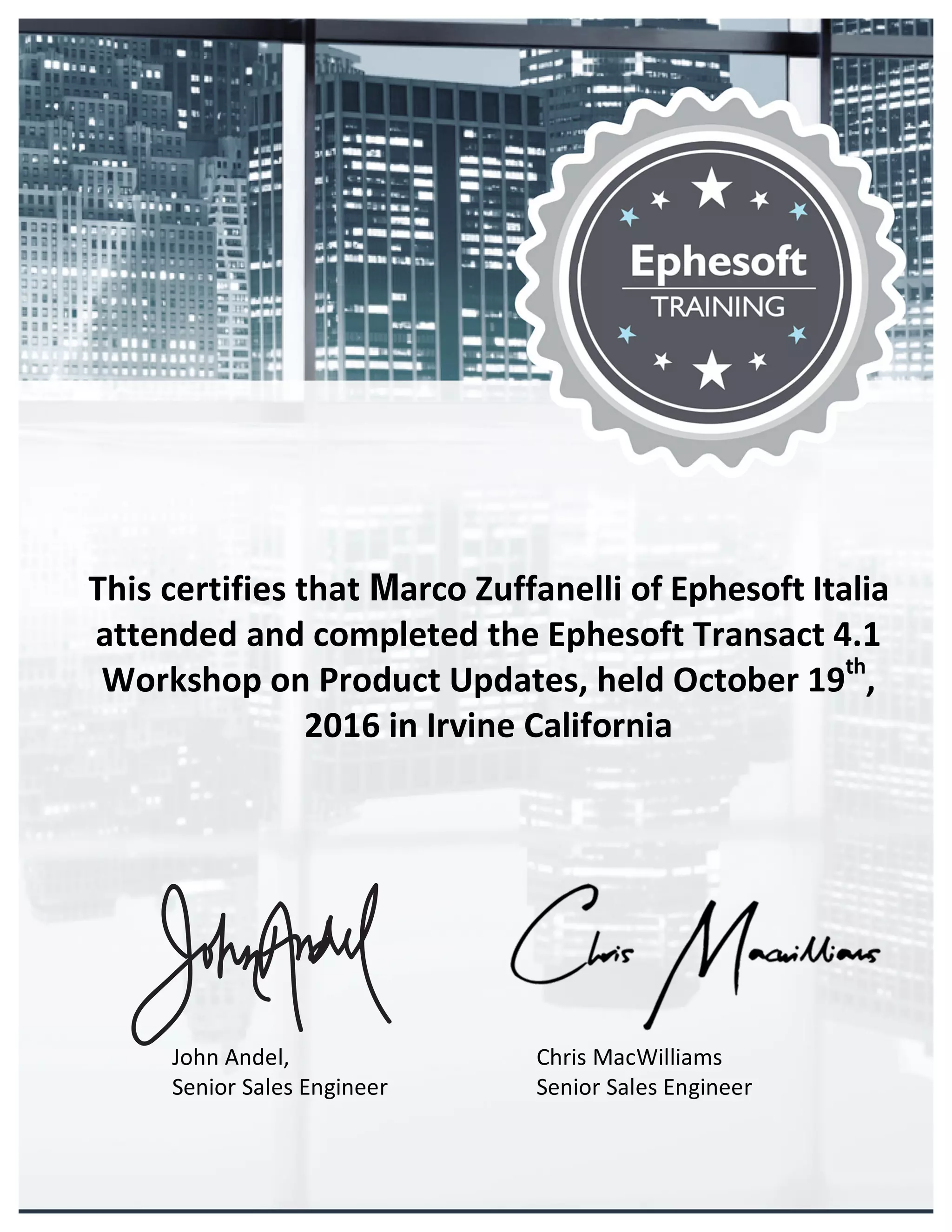 Ephesoft Transact 4.1 Training Certificate | PDF