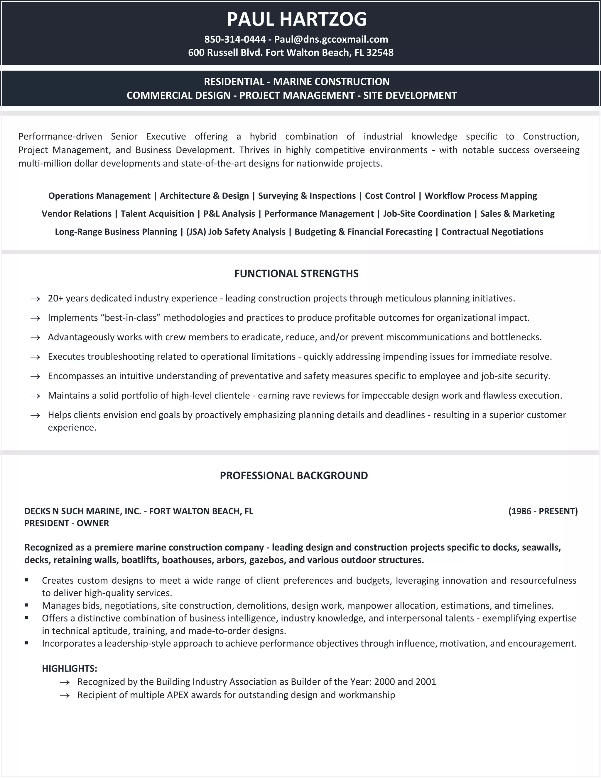 Paul Hartzog Resume, 2015 | PDF