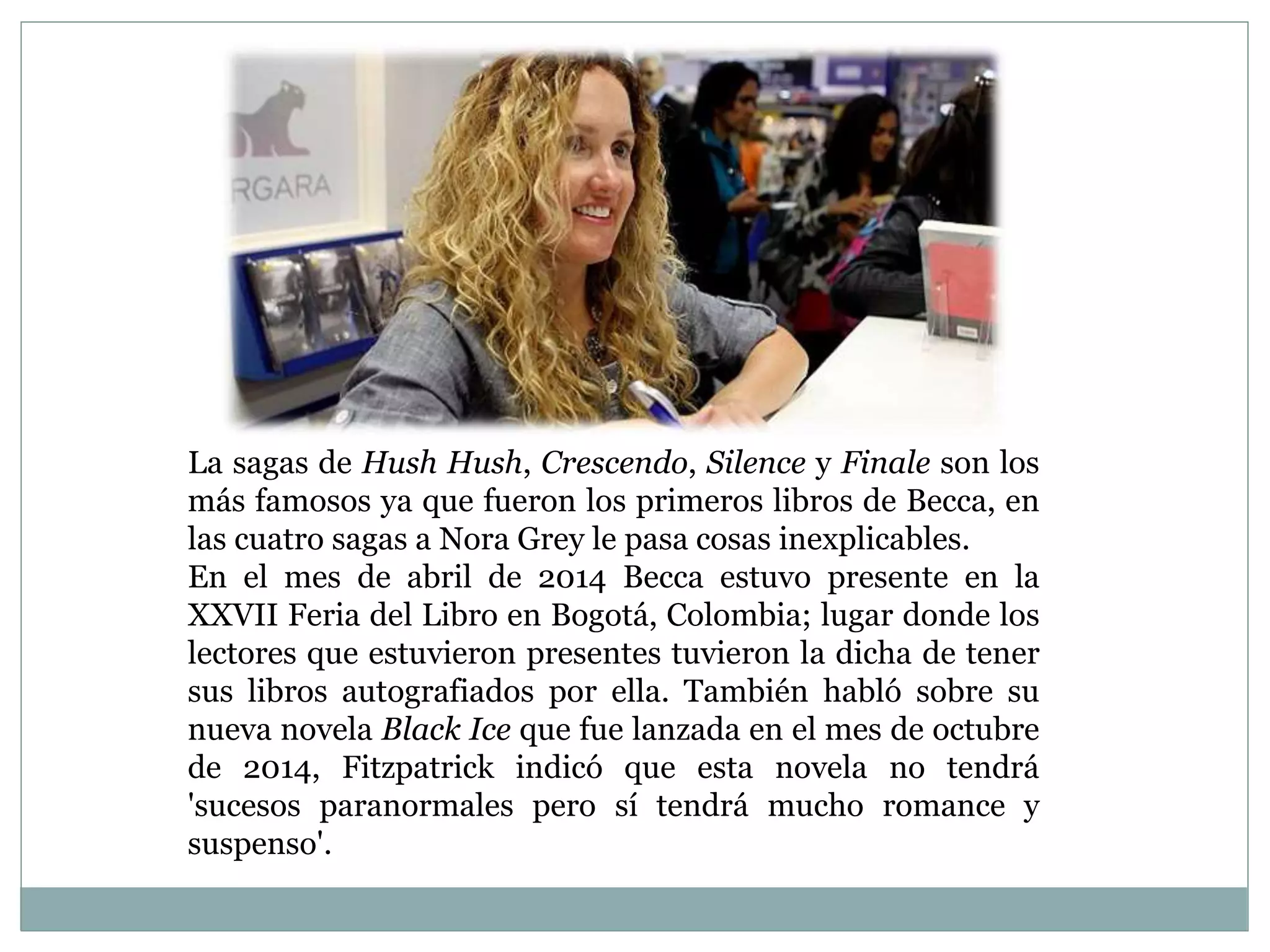 Biografía de Becca Fitzpatrick | PPT