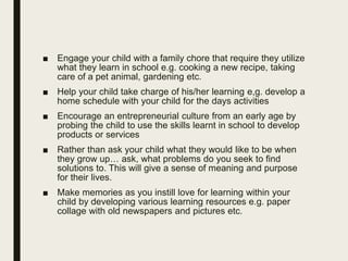 Role of Parents in the Competency Based Curriculum | PPTX