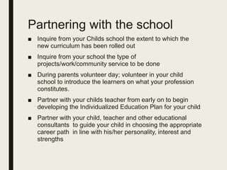 Role of Parents in the Competency Based Curriculum | PPTX