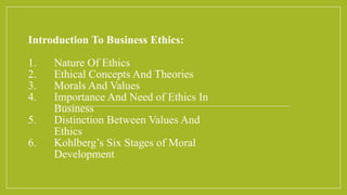 BUsiness Ethics and Corporate Governance | PPT