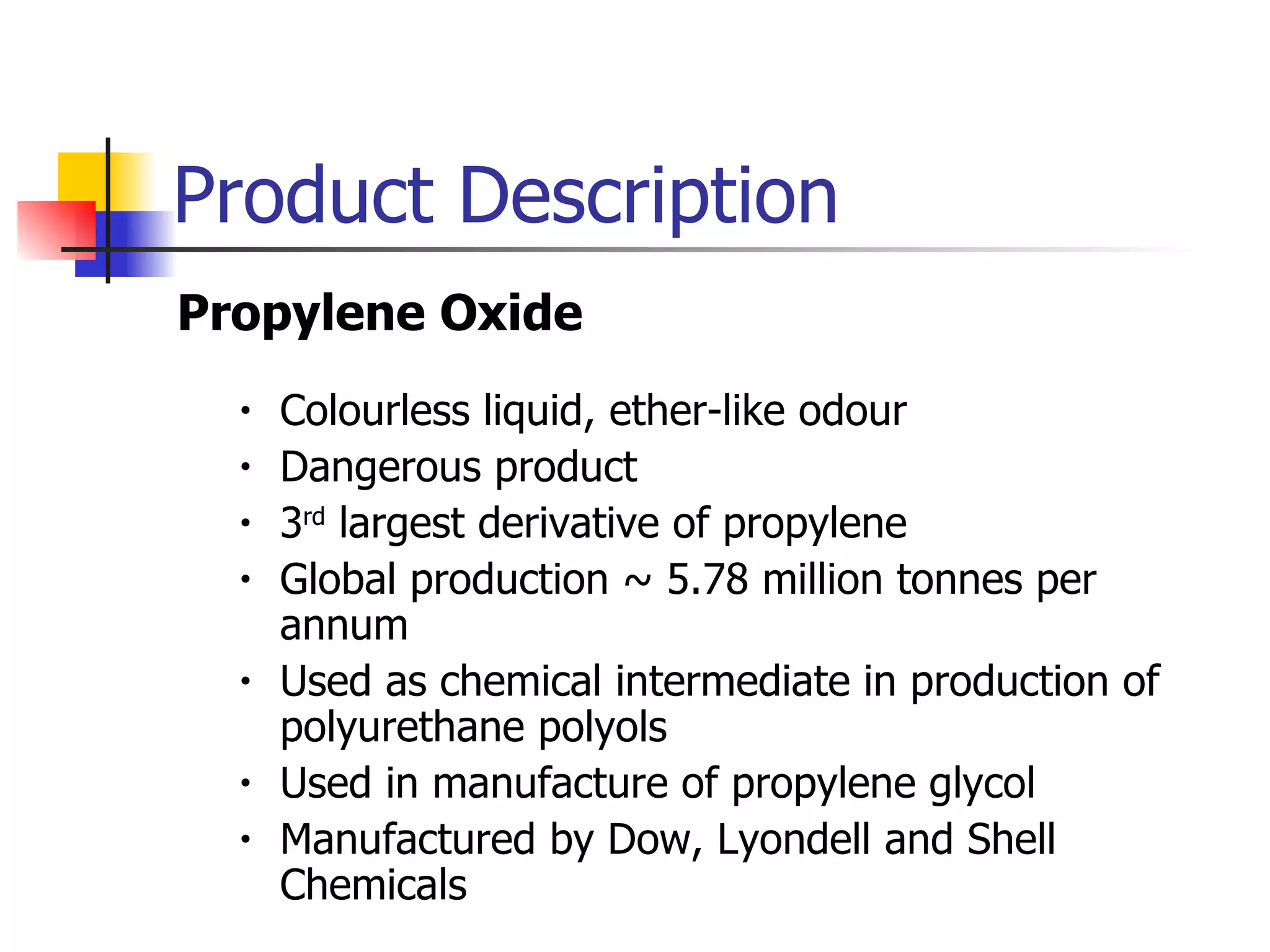 Be Chemical Engineering Design Project Production Of Propylene Oxide Ppt