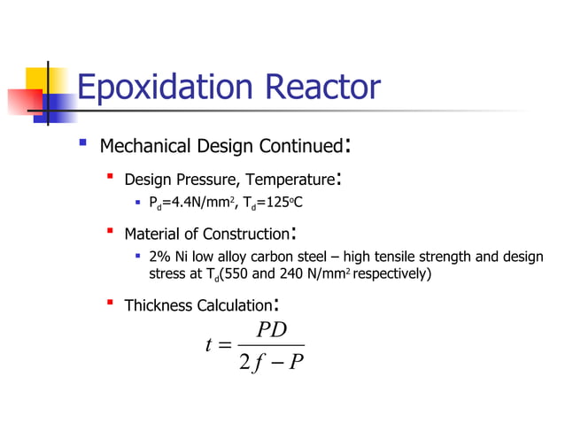 Be Chemical Engineering Design Project Production Of Propylene Oxide Ppt