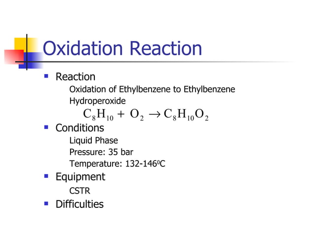 Be Chemical Engineering Design Project Production Of Propylene Oxide Ppt