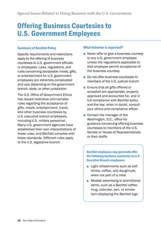 Bechtel code of conduct (incluye mail no privacidad) | PDF